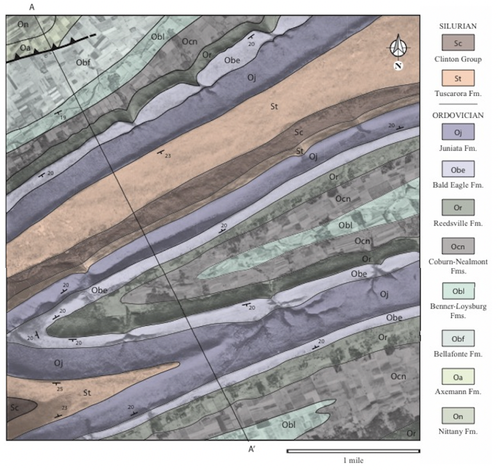 Solved Based on the geologic map pattern, what is the | Chegg.com