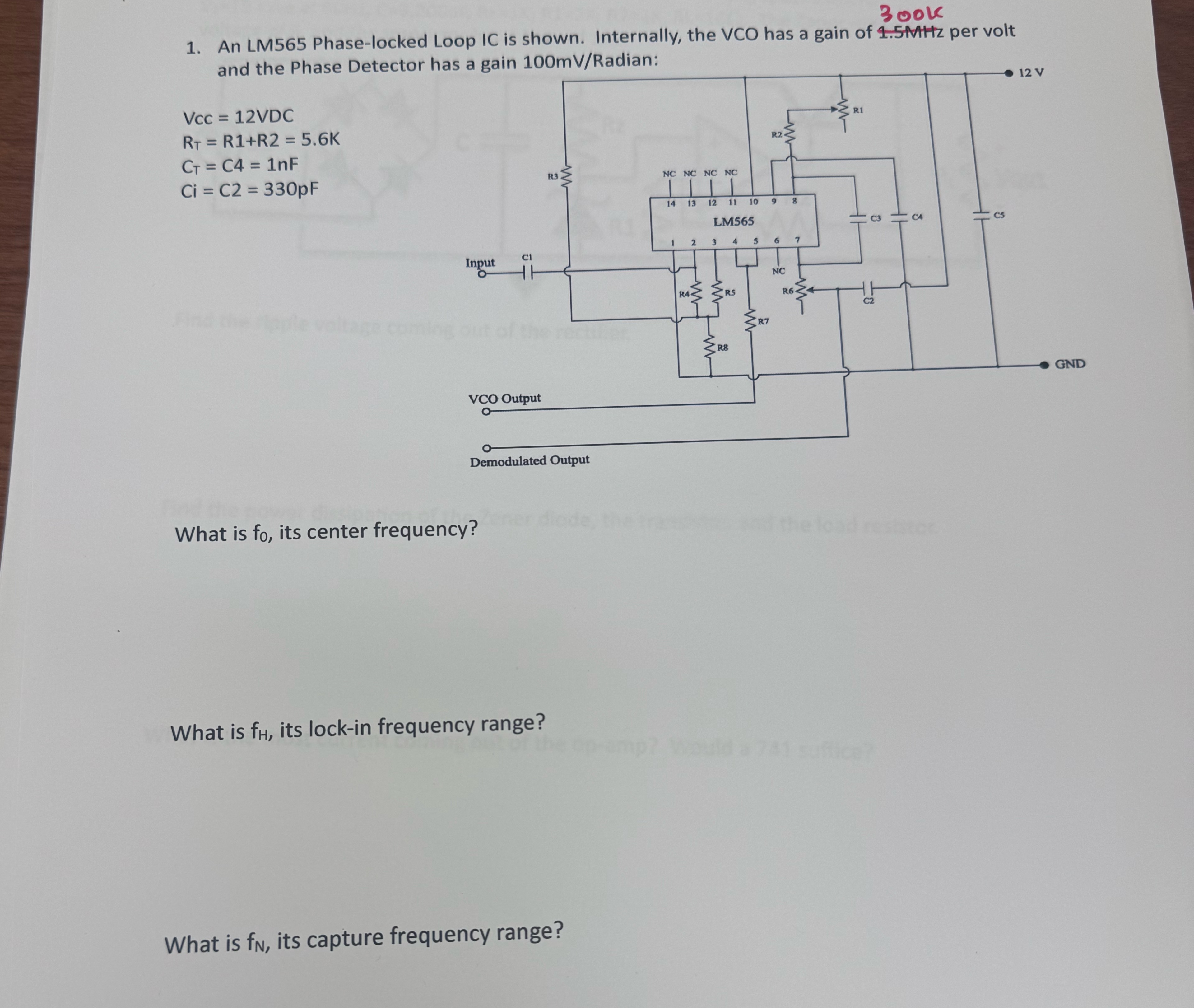 Asap plzan LM565 ﻿Phase-locked Loop IC is shown. | Chegg.com