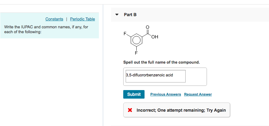 Solved Part B Constants | Periodic Table Write the IUPAC and | Chegg.com