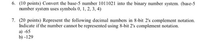 Solved 6. (10 points) Convert the base-5 number 1011021 into | Chegg.com