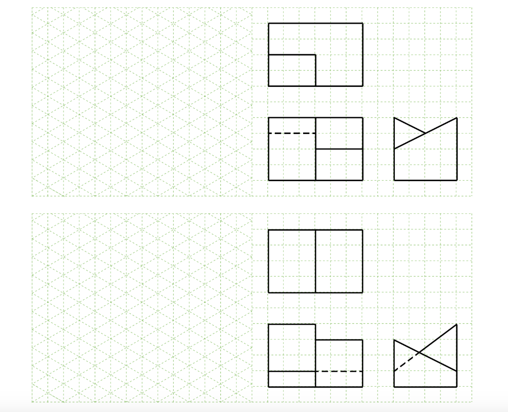 Solved draw the 3d view given the front top and side view | Chegg.com