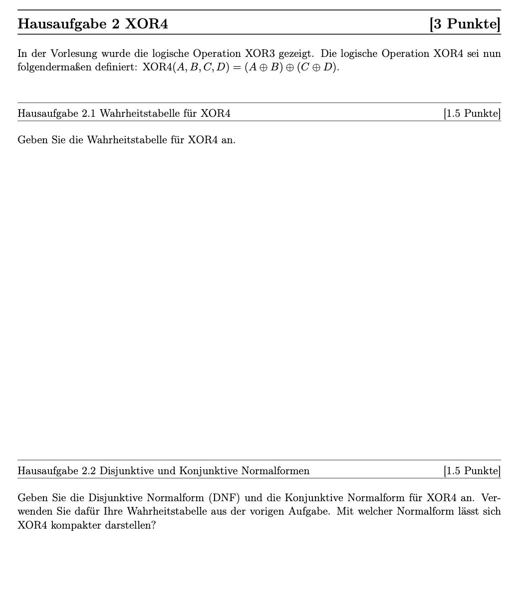 Solved The logical operation XOR3 was shown in the lecture. | Chegg.com