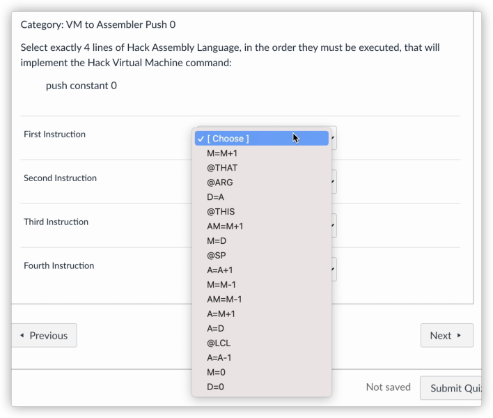 Solved Category: VM to Assembler Push O Select exactly 4 | Chegg.com