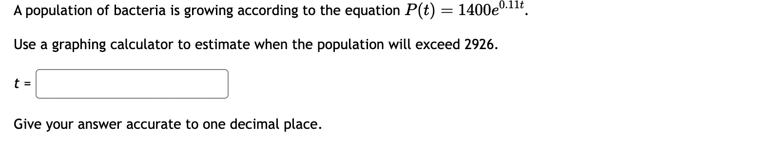 Solved A population of bacteria is growing according to the | Chegg.com