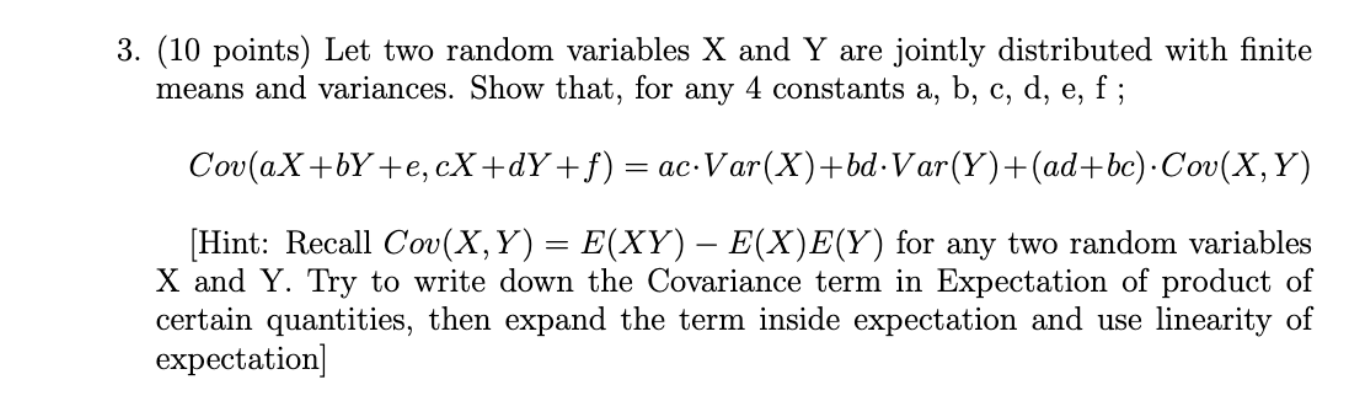 Solved 10 Points Let Two Random Variables X And Y Are 