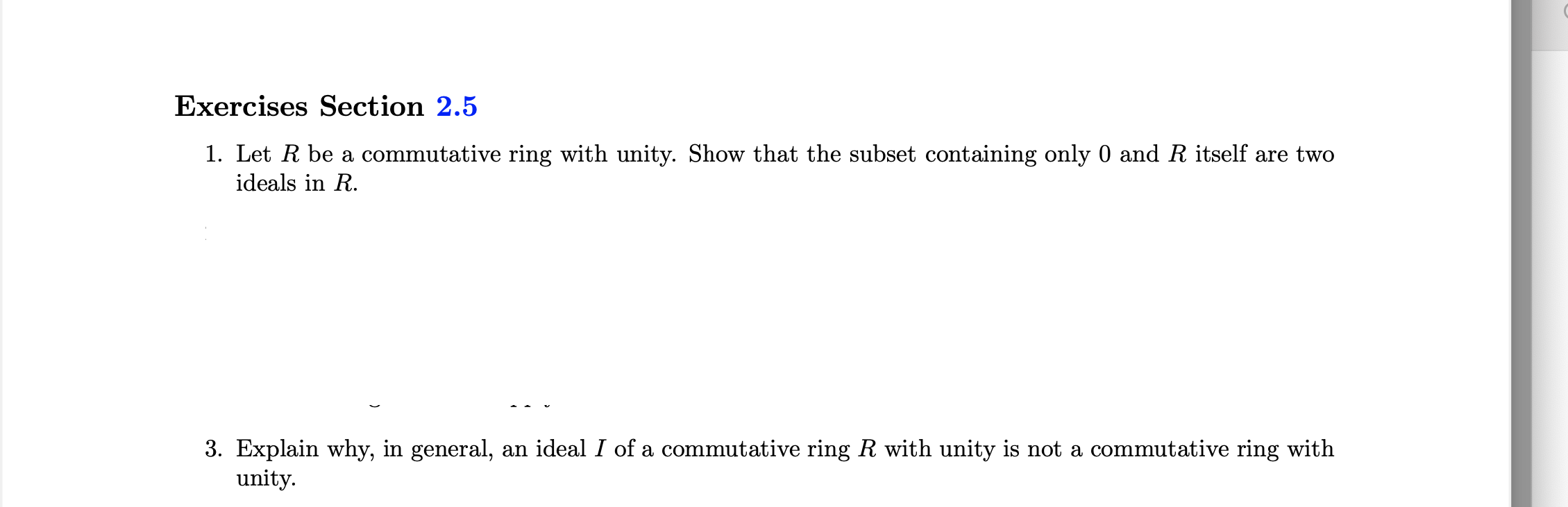Solved 1 Let R Be A Commutative Ring With Unity Show That 