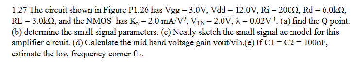 Solved Fig. P1.261.27 The circuit shown in Figure P1.26 has | Chegg.com