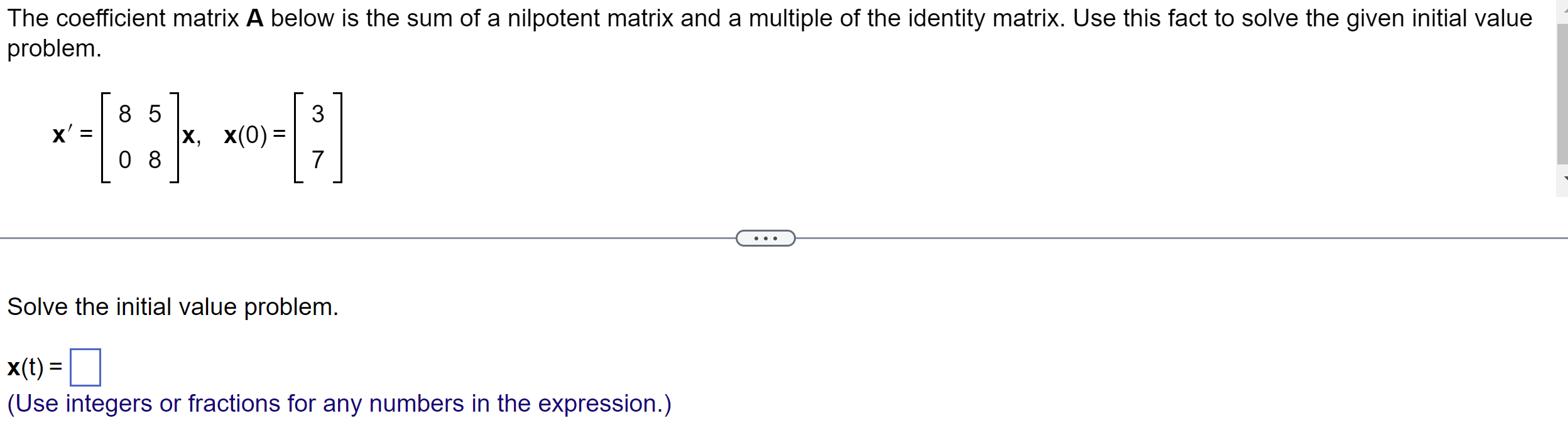 Solved The coefficient matrix A below is the sum of a | Chegg.com