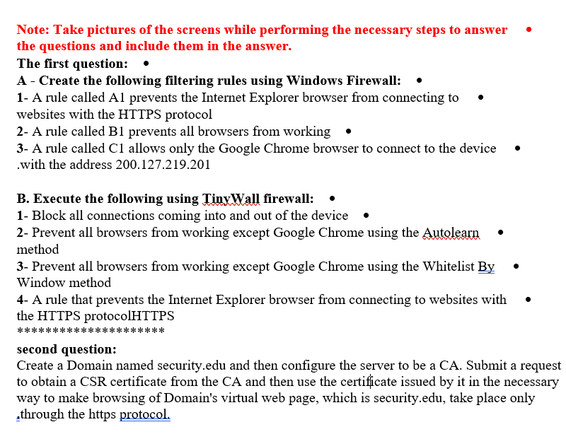 Solved Note: Take pictures of the screens while performing | Chegg.com