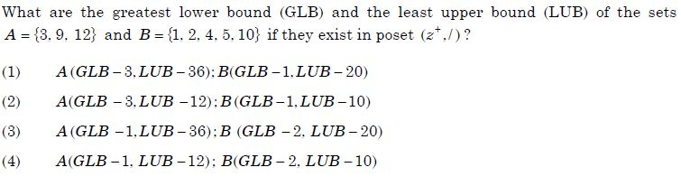Solved What are the greatest lower bound (GLB) and the least | Chegg.com