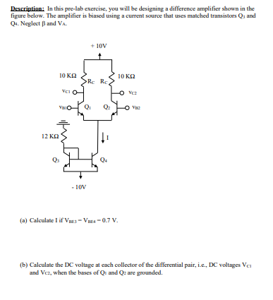 Solved Description: In this pre-lab exercise, you will be | Chegg.com