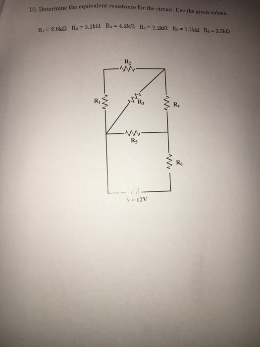 Solved the equivalent resistance for the circuit. Use the | Chegg.com