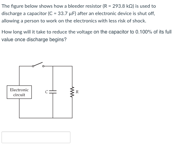 Solved The figure below shows how a bleeder resistor (R = | Chegg.com
