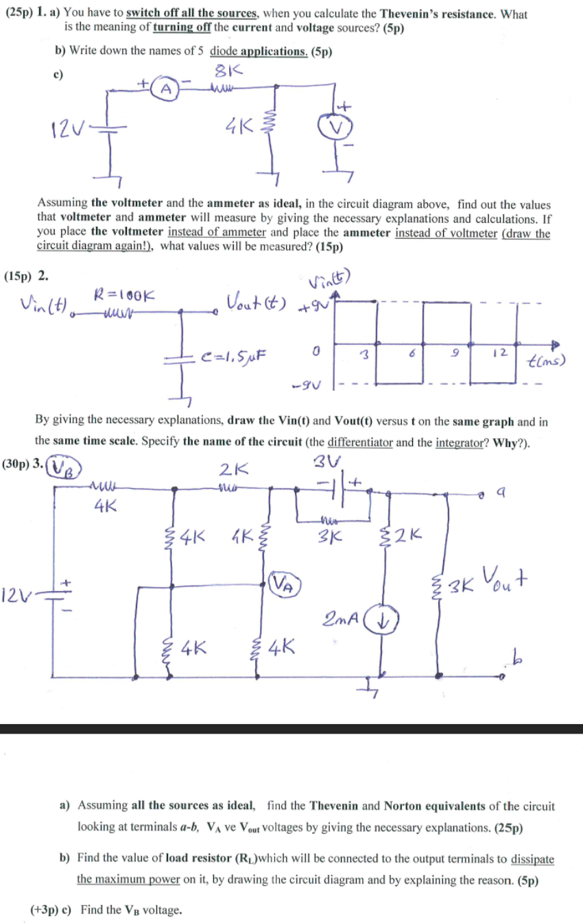 Solved (25p) 1. ﻿a) ﻿You have to switch off all the sources, | Chegg.com