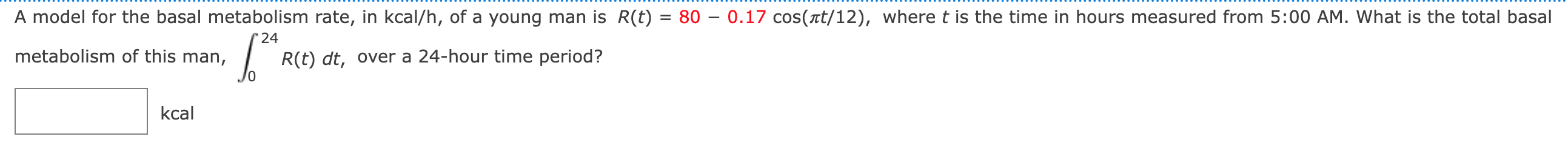 Solved A model for the basal metabolism rate, in kcal/h, of | Chegg.com