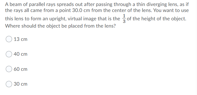 Solved A beam of parallel rays spreads out after passing | Chegg.com