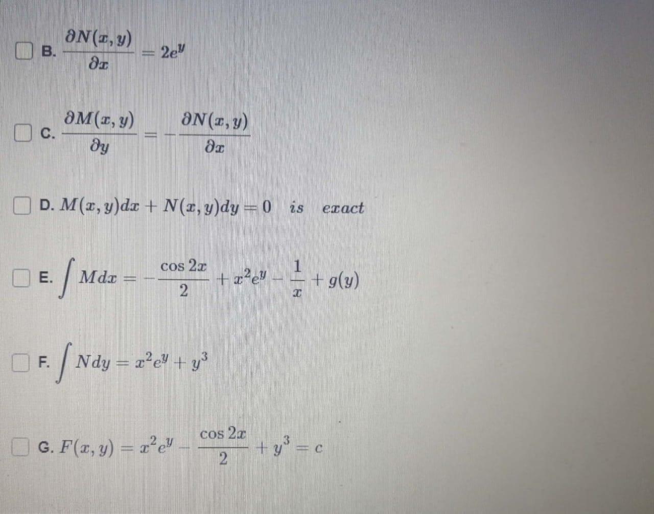 Solved Let M(x, y) = sin 2x + 2xrey + 2-2 and N(x,y) = xey + | Chegg.com Solved Let M(x, y) = sin 2x + 2xrey + 2-2 and N(x,y) = xey + | Chegg.com