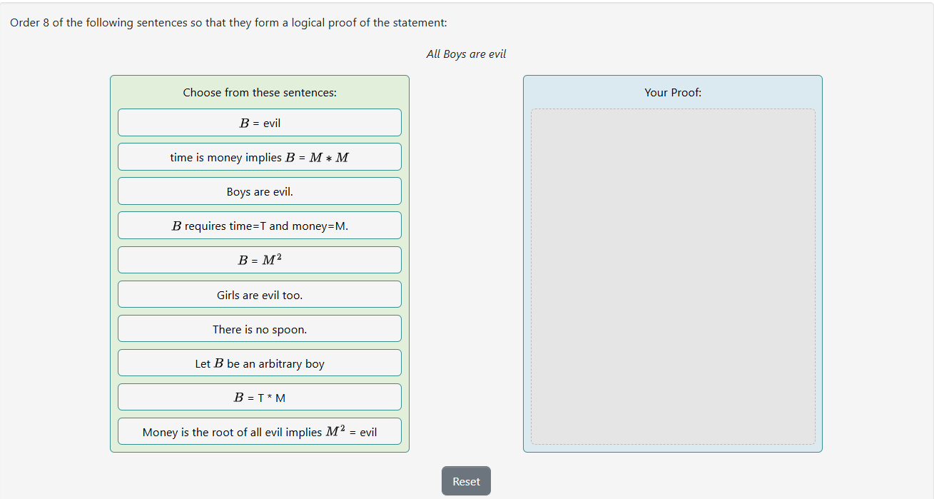 Solved Order 8 of ﻿the following sentences so ﻿that they | Chegg.com