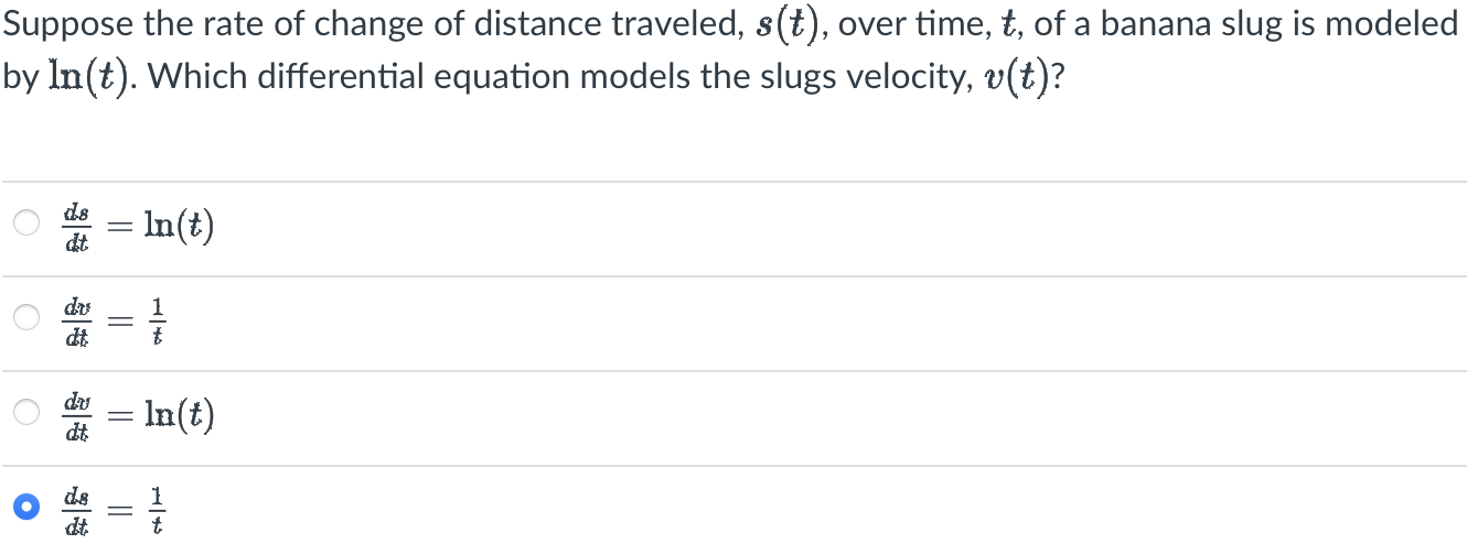 Solved Suppose the rate of change of distance traveled, | Chegg.com