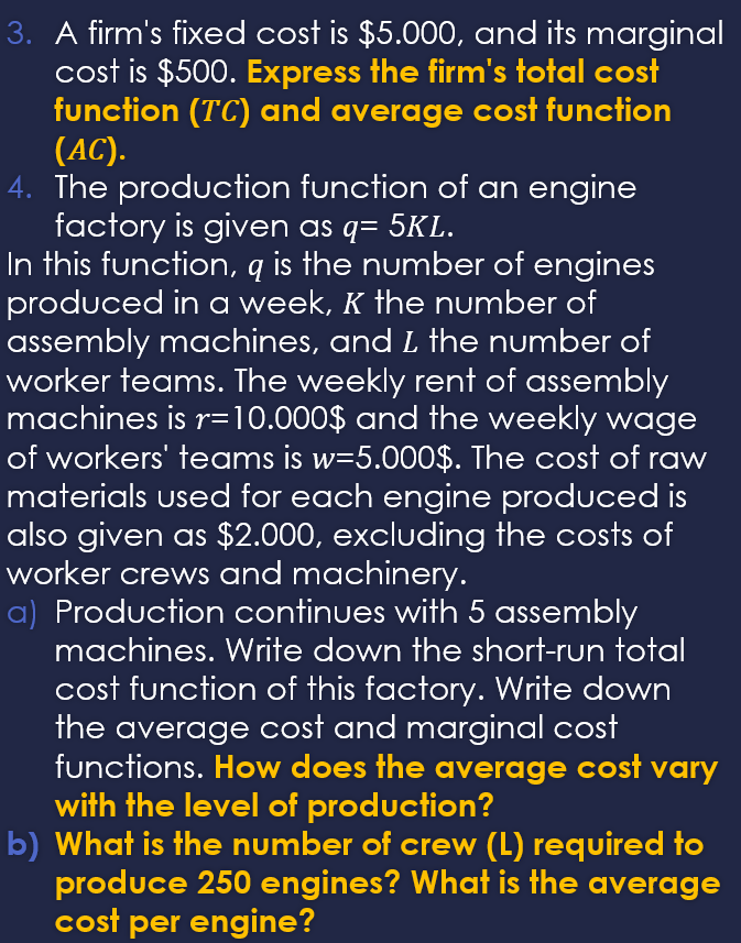 Solved 3. ﻿A firm's fixed cost is \( \$ 5.000 \), ﻿and its | Chegg.com
