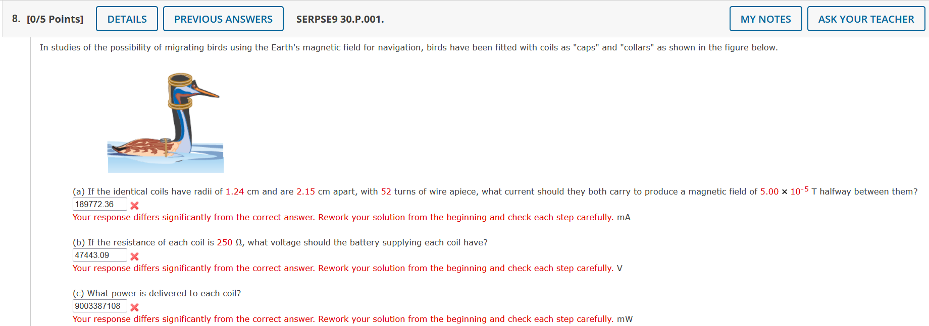 Solved n studies of the possibility of migrating birds using | Chegg.com
