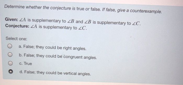 Solved Determine whether the conjecture is true or false. If | Chegg.com