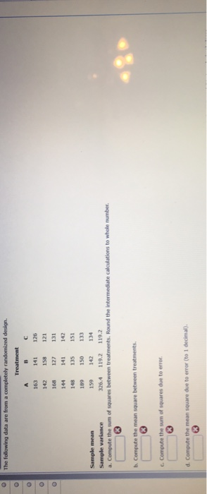 Solved e. Set up the ANOVA table for this problem. Round | Chegg.com