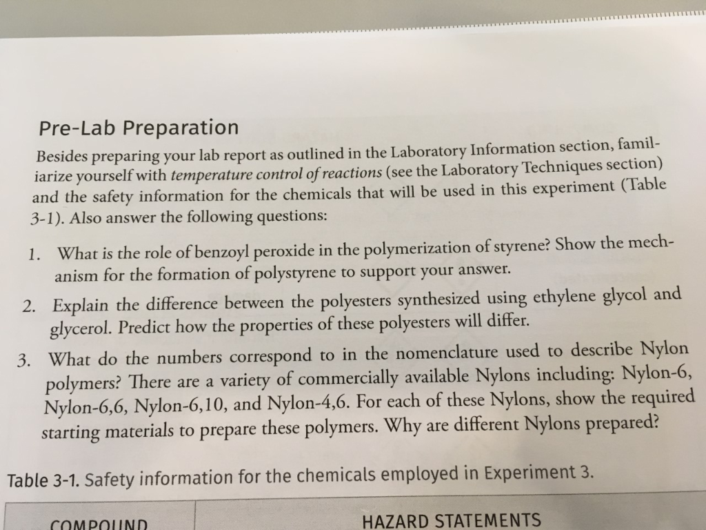 Solved Pre-Lab Preparation es preparing your lab report as | Chegg.com