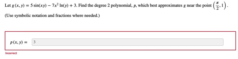 Solved Let \\( g(x, y)=5 \\sin (x y)-7 x^{2} \\ln (y)+3 \\). | Chegg.com