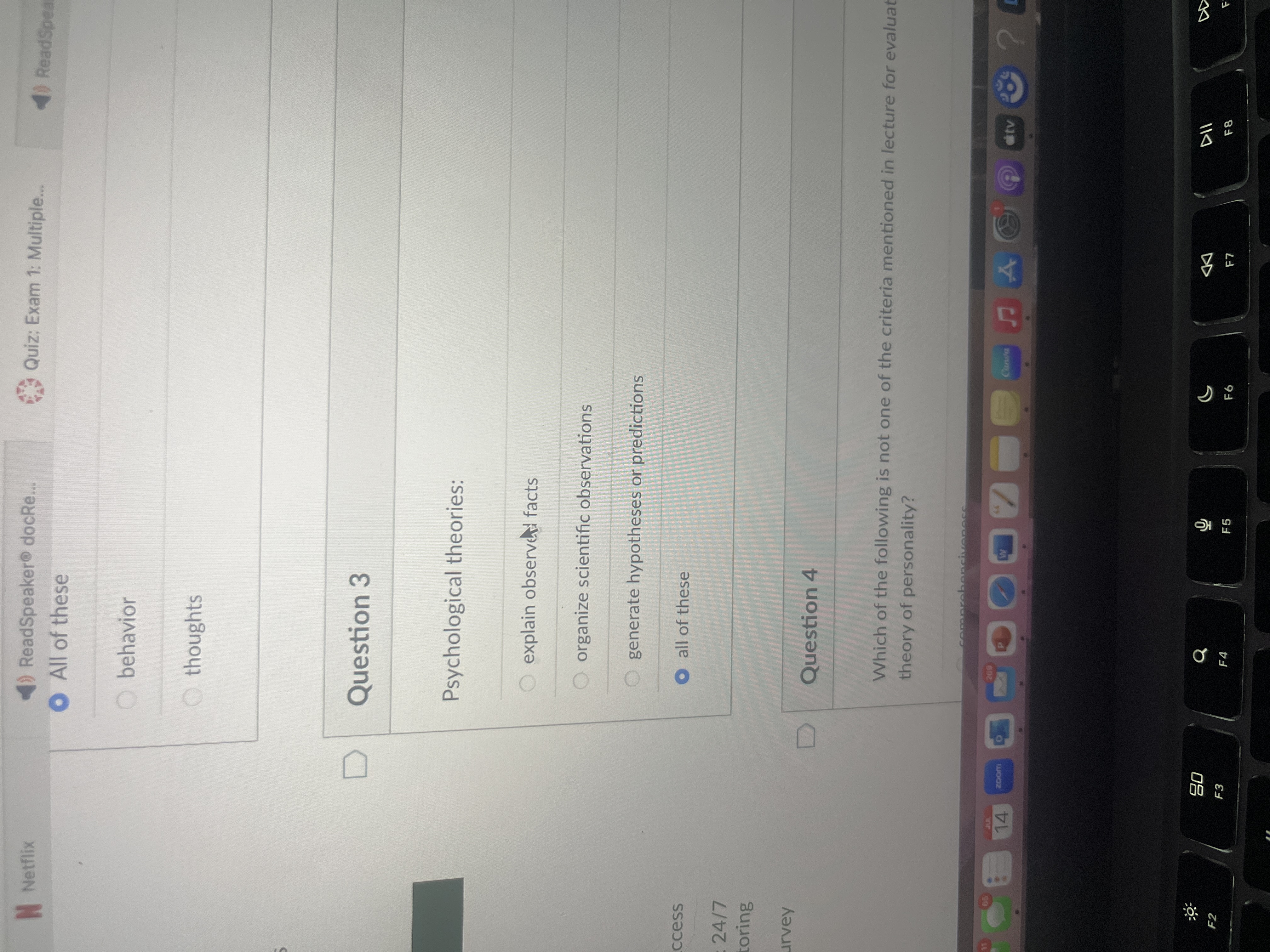 Solved All of these behavior thoughts Question 3 | Chegg.com