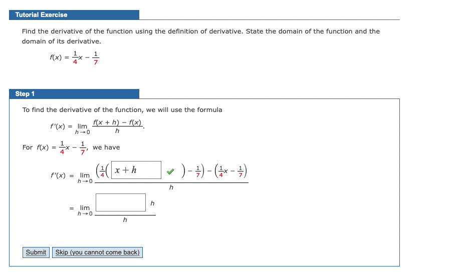 Solved Tutorial Exercise Find the derivative of the function | Chegg.com