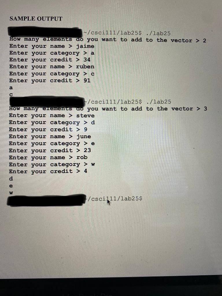 Solved Lab 23 Review On Vectors Csci 111 Programming And 
