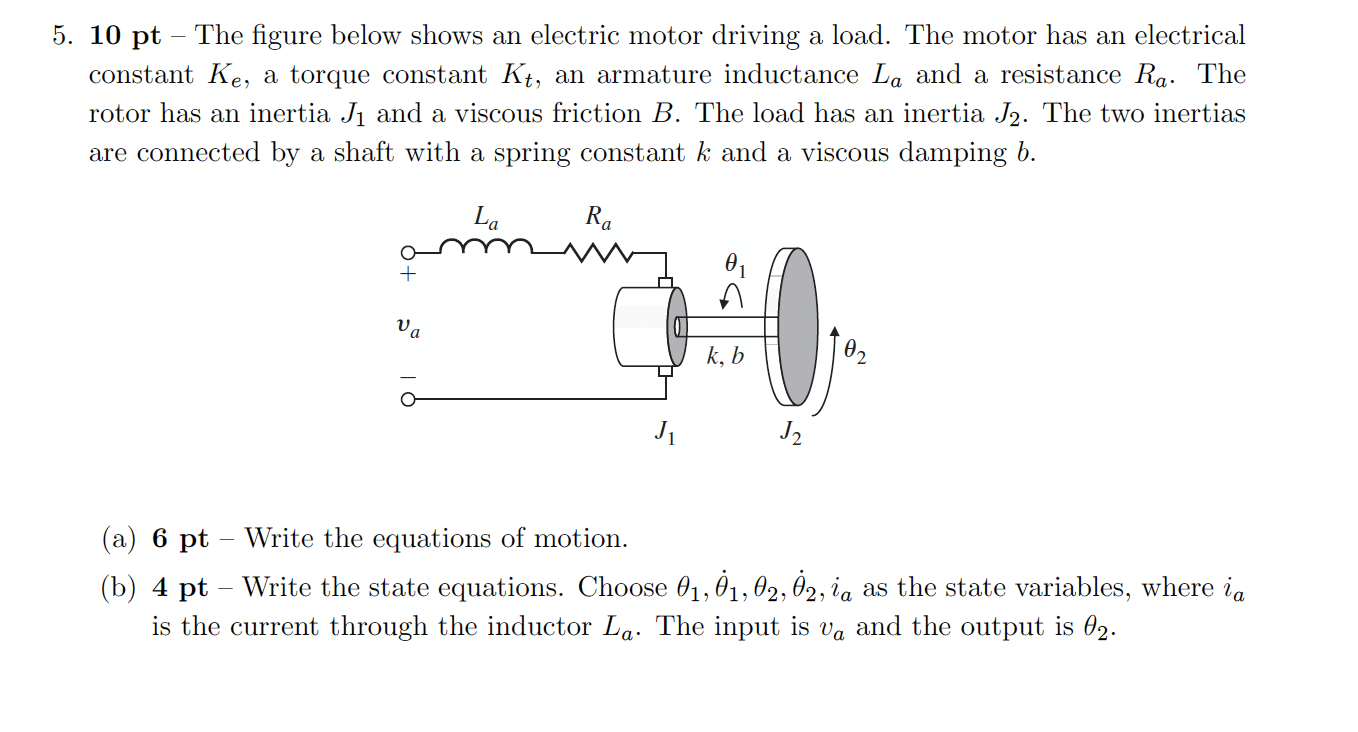 Solved 5. 10 pt - The figure below shows an electric motor | Chegg.com
