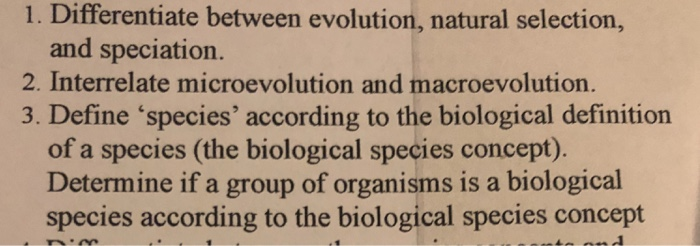 Solved 1. Differentiate between evolution, natural | Chegg.com
