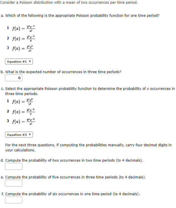 Solved Consider a Poisson distribution with a mean of two | Chegg.com