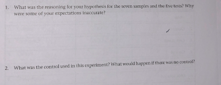 Solved Table 2-6. Your results for Test 5 (Sudan IV Dye | Chegg.com
