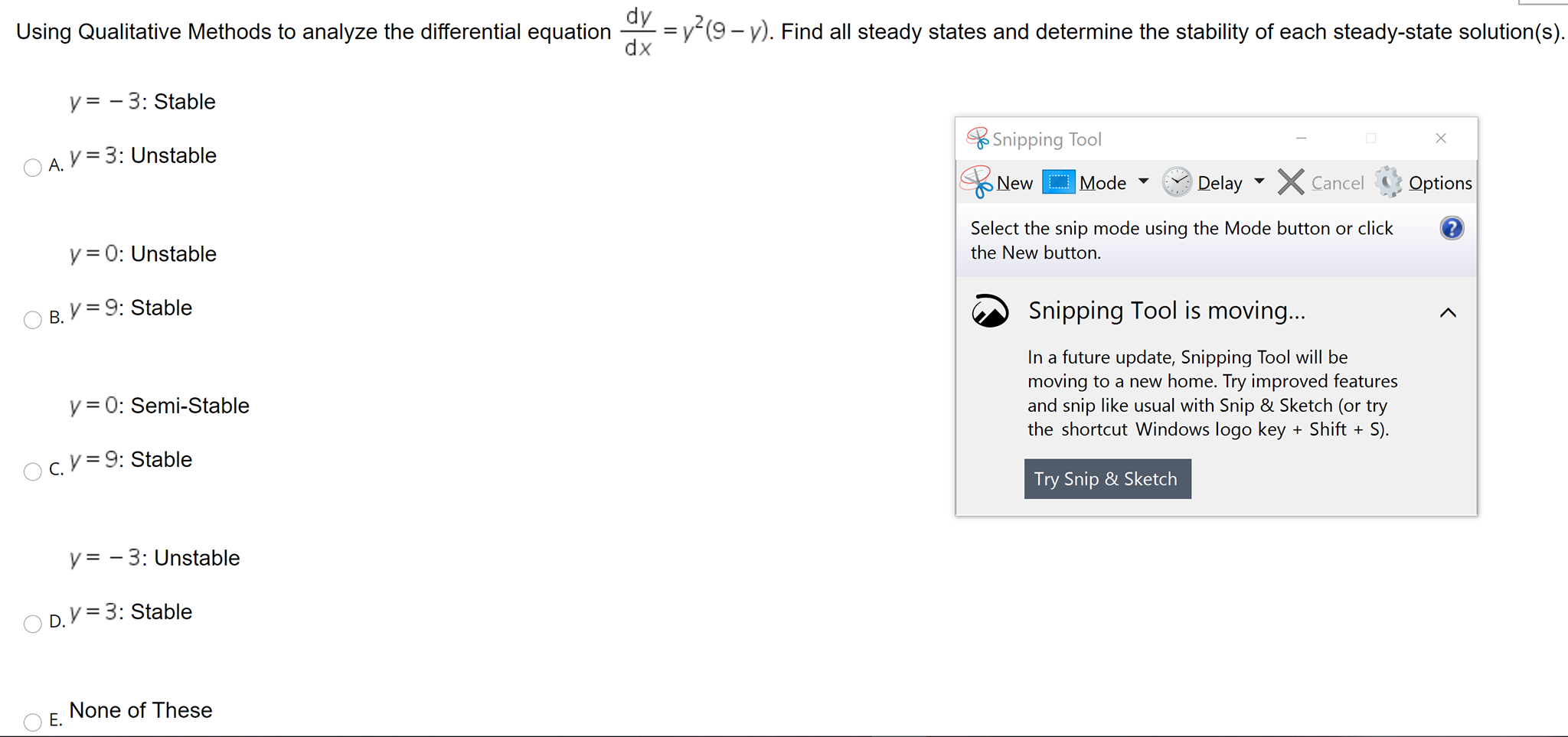 Solved Using Qualitative Methods to analyze the differential | Chegg.com