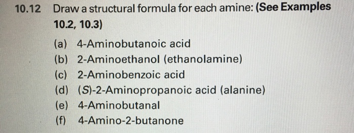 Solved Draw a structural formula for each amine: (See | Chegg.com