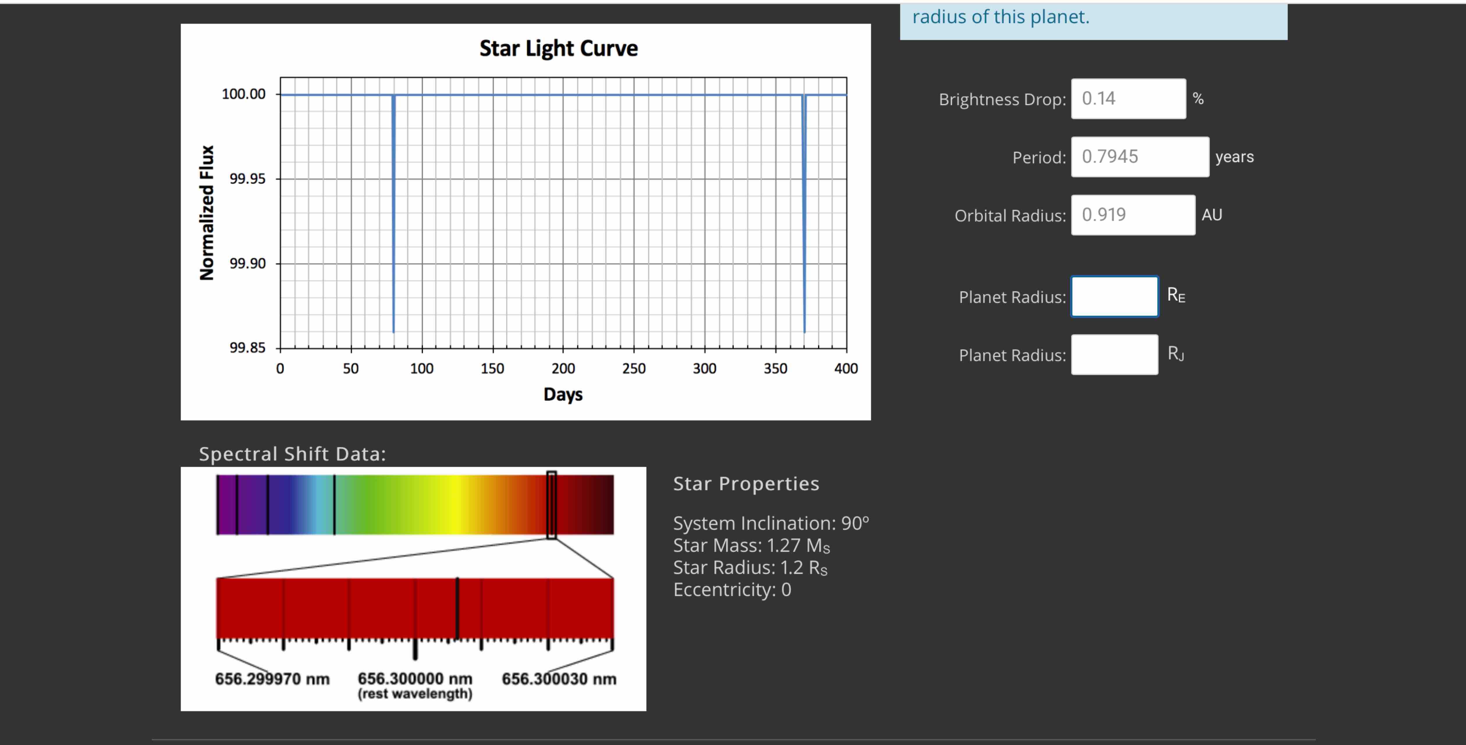Star Light CurveStar PropertiesSystem Inclination: | Chegg.com