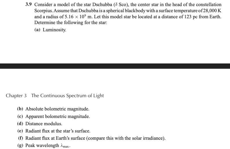 Solved 3.9 Consider a model of the star Dschubba ( δ Sco), | Chegg.com