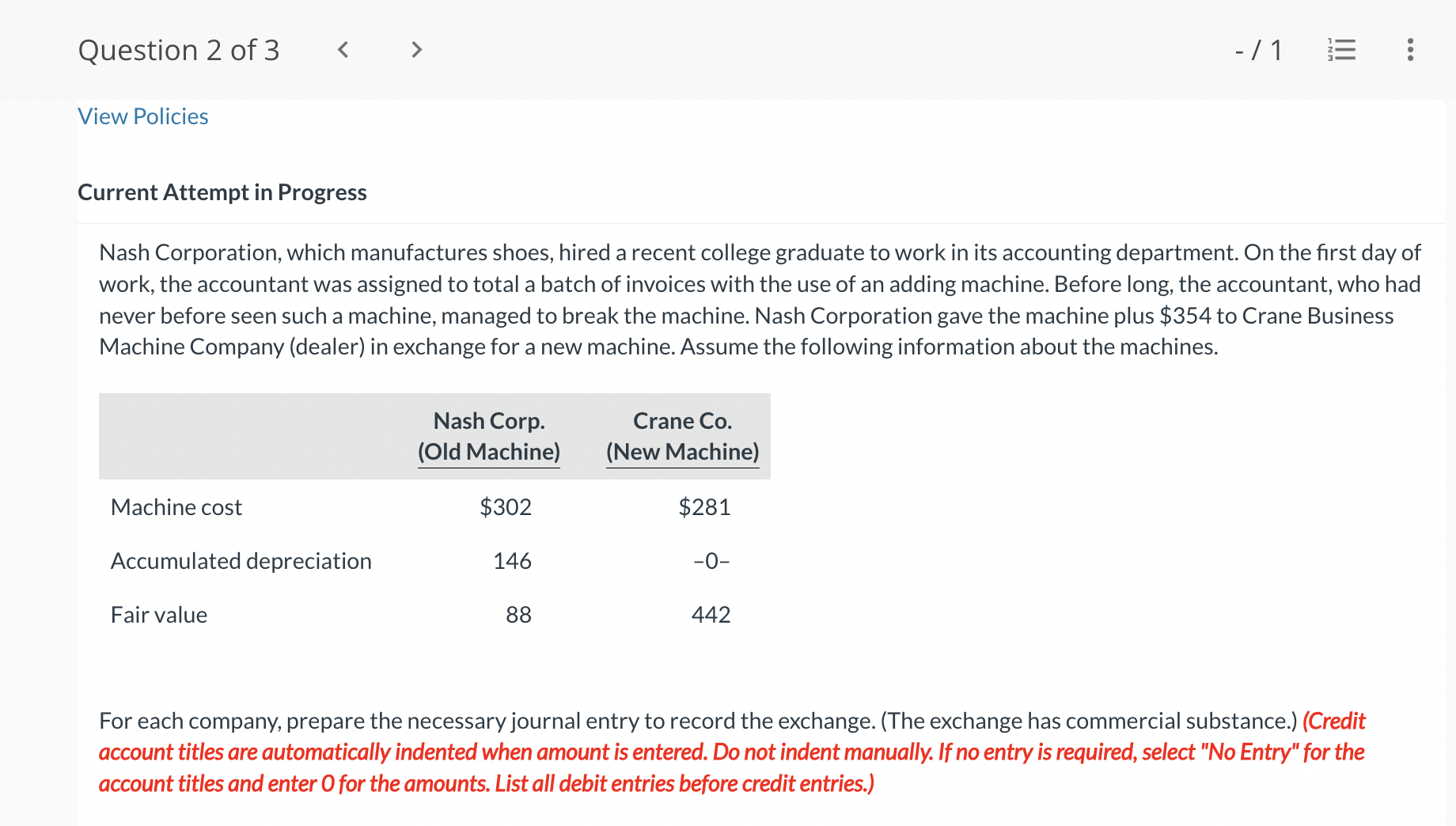[Solved]: Current Attempt in Progress Nash Corporation, whi