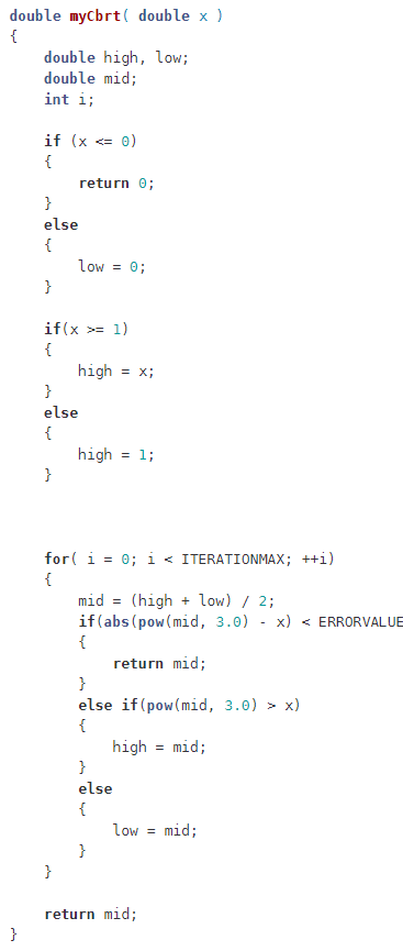 Solved Attached is the code for a cube root function I | Chegg.com