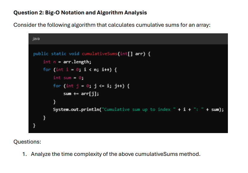 Solved Questions:1. ﻿Analyze the time complexity of the | Chegg.com