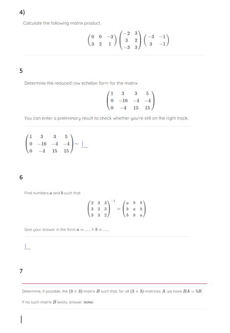 Solved 4) Calculate the following matrix product 6:00 ) 0 -3 | Chegg.com