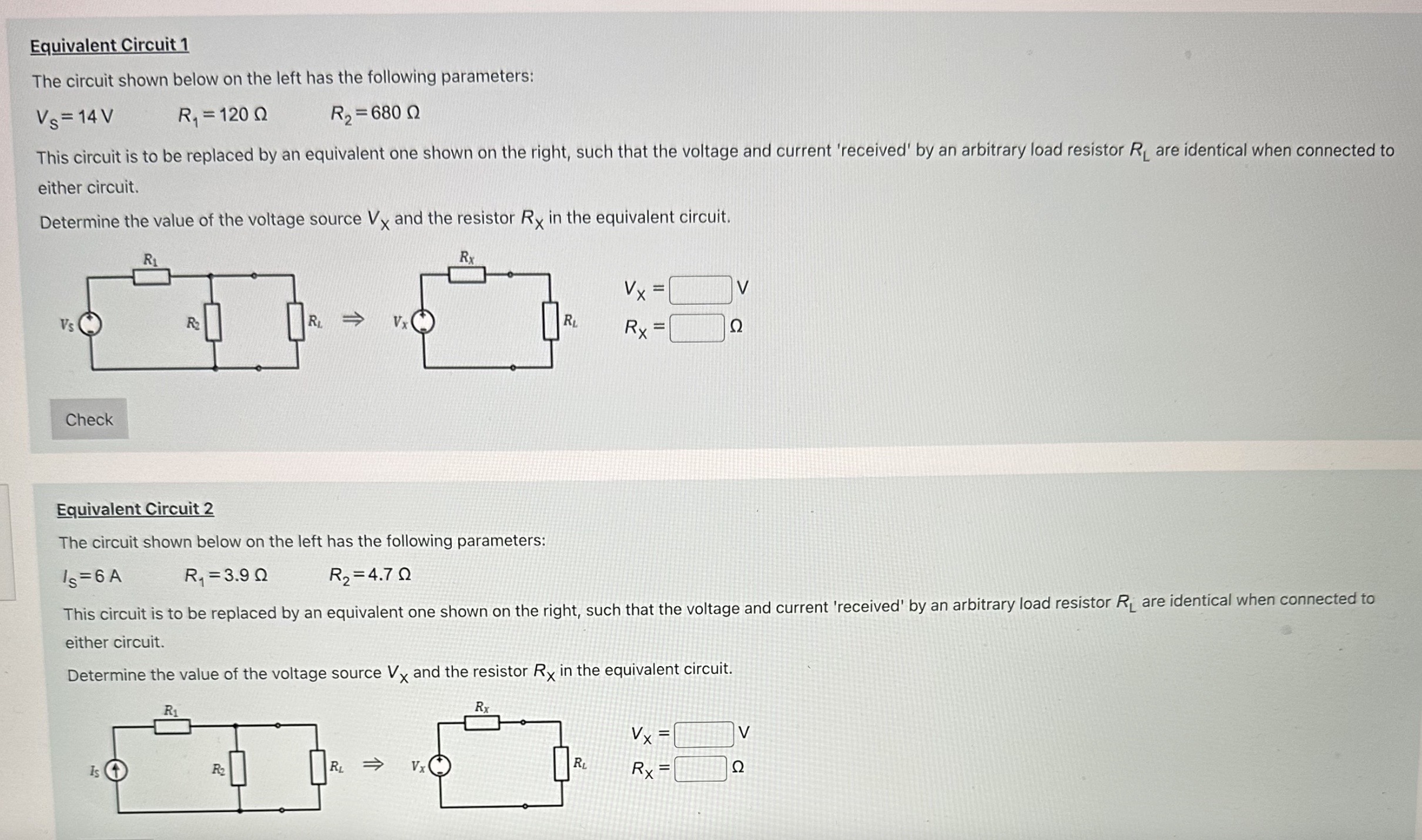 [Solved]: The circuit shown below on the left has the follo