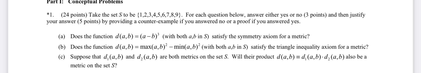 Solved 1. (24 points) Take the set S to be | Chegg.com