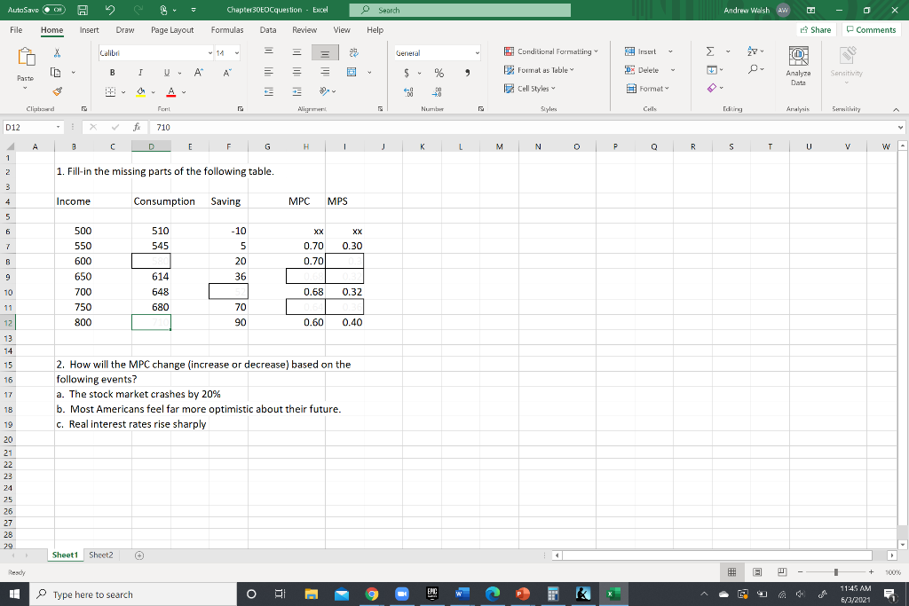 Solved AutoSave OCH Chapter 30EDCquestion - Excel O Search | Chegg.com
