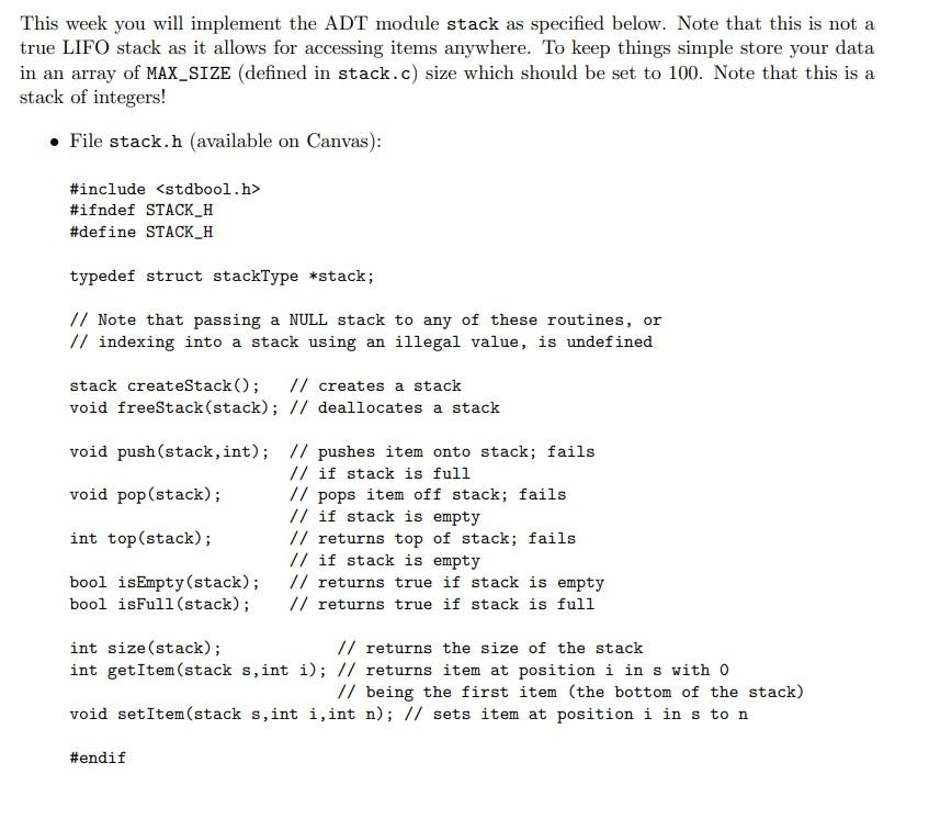 Solved C PROGRAM ONLY | PLEASE IMPLEMENT THE MODULE BY | Chegg.com