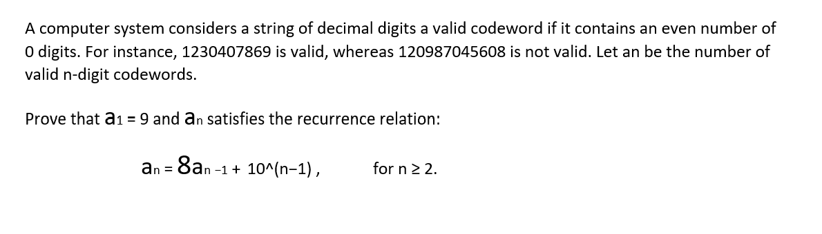 Solved A Computer System Considers A String Of Decimal 
