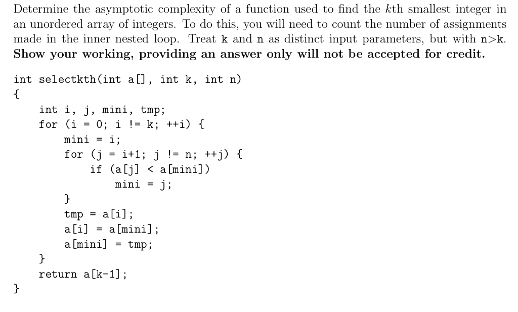 Solved Determine The Asymptotic Complexity Of A Function 3316